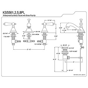 Kingston Brass KS5565PL Royale Widespread Bathroom Faucet, 4-3/4", Oil Rubbed Bronze