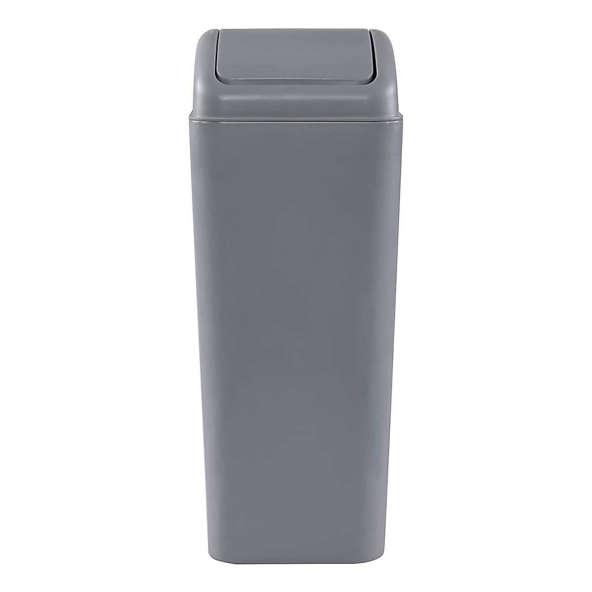 Waikhomes 3.5 Gallon Plastic Trash Can with Swing Lid, Slim Garbage Bin, 1 Pack, Grey, F