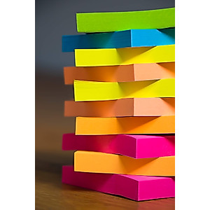 Sticky Notes 3x3 in (12 Pads) Bright Colored Super Self Sticky Pads - 100 Sheets / Pad - Easy to Post for School, Office Supplies, Desk Accessories