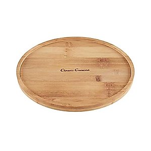 Lavish Home Lazy Susan – All-Natural Bamboo Round Single Tier Turntable Kitchen, Pantry and Vanity Organizer and Display with 10 Inch Diameter by Classic Cuisine, Btown