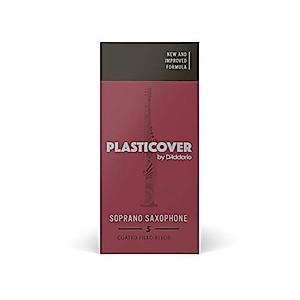 D’Addario Woodwinds Plasticover Soprano Sax Reeds, Strength 2.5, 5-pack