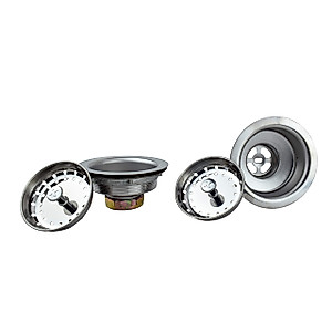 Plumb Pak K5414-2 Kitchen Sink Strainer with Fixed Post Basket, 2 Pack, Stainless Steel, 2 Pack