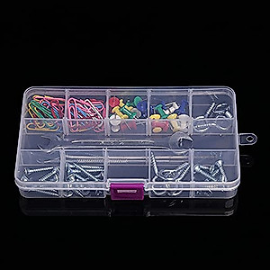 OriGlam 1pcs 17x10CM Plastic Organizer Storage Box with Adjustable Dividers, Jewelry Storage Container Box for Office Supplies Beads Crafts Fishing Tackles (Pink)
