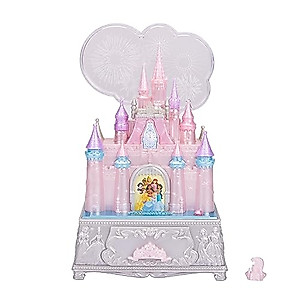 Disney Princess Jewelry Box for Girls Disney 100th Celebration Princess Castle Keepsake Jewelry Box with Music & Firework-Like Light Show, Plays Song “A Dream Is a Wish Your Heart Makes”