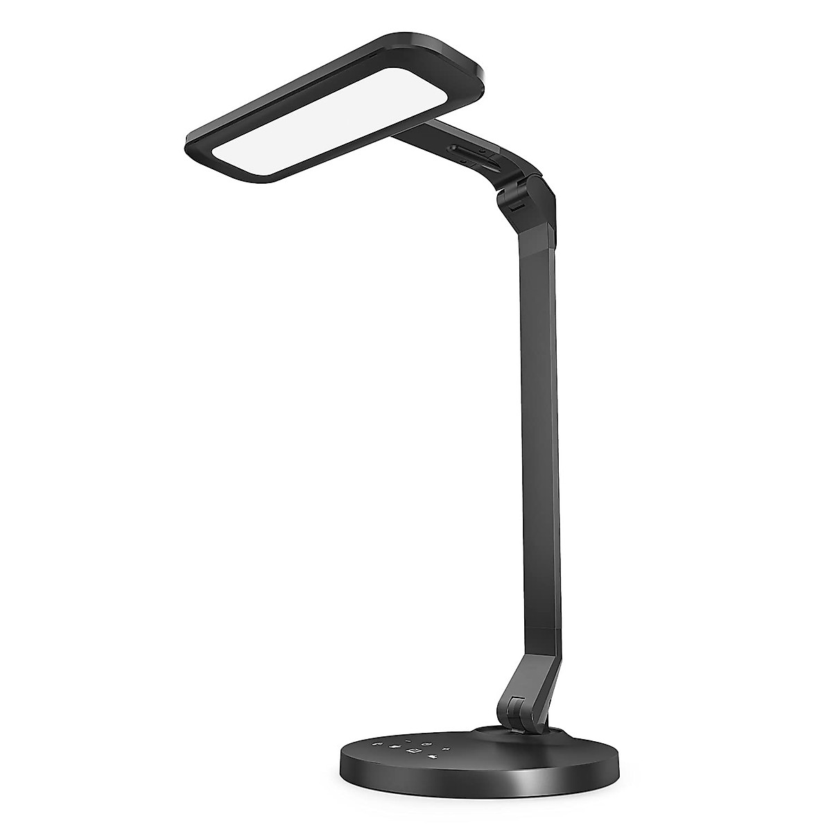 soysout LED Desk Lamp, Dimmable Piano Light, Eye-Caring Table Lamp with USB Charging Port, 4 Color Modes & 4 Brightness Levels,1 Hour Timer for Reading, Study, Working, Black