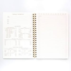DesignWorks Ink A4-8.25" x 11.625" Speckled Ivory White Textured Paper Notebook Journal with Gold Accents, Lined Pages, and Durable Spiral Binding for Work, Writing, Journaling