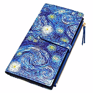 KUKOO Women Wallet Ultra Slim RFID Credit Card Holder Thin Bifold Clutch Checkbook Wallets with Zipper Pocket