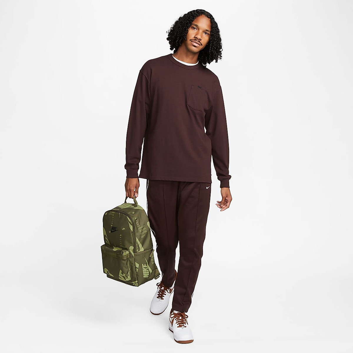 Nike Heritage 2.0 AOP Backpack DQ5956-222 MEDIUM OLIVE/BLACK, One Size