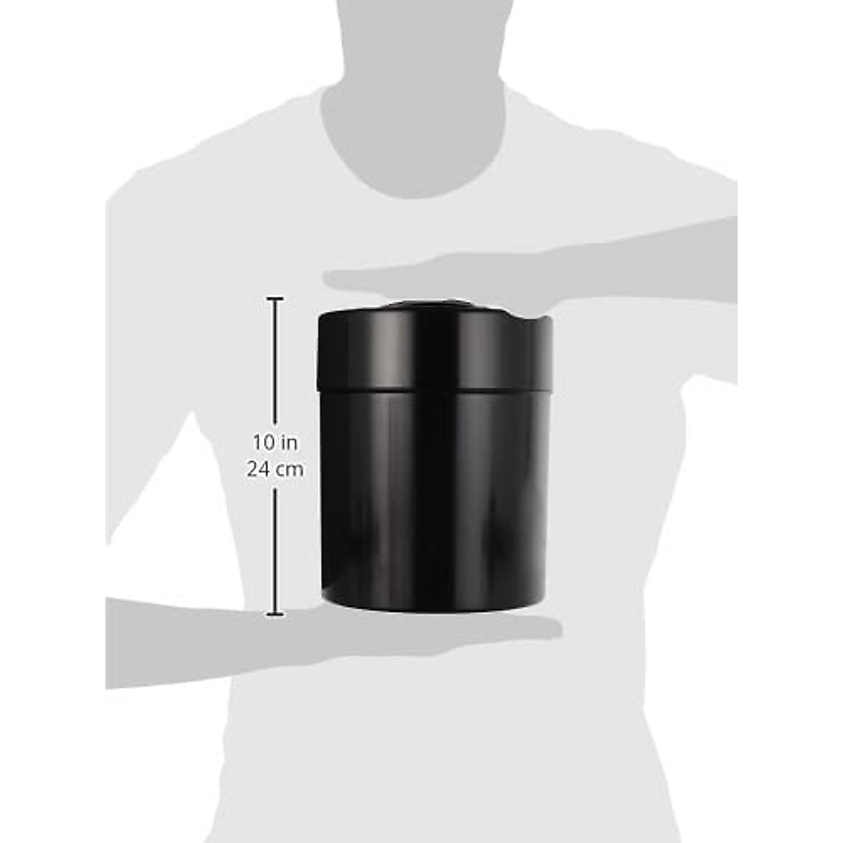 Kilovac - 8 oz to 2.5 lbs Airtight Multi-Use Vacuum Seal Portable Storage Container for Dry Goods, Food, and Herbs - Solid Black Body/Cap