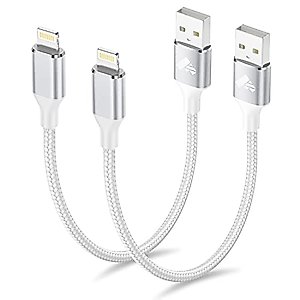 Short iPhone Charger 1ft 2Pack, Apple Certified 1 Foot iPhone Charger Cord Nylon Braided 12 Inch Short Cable Fast Charging Compatible with iPhone 13 12 11 Pro Max XR XS 8 7 6 Plus SE 2020