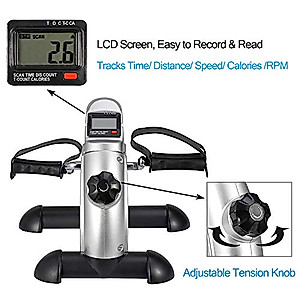 HomGarden Pedal Exerciser Bike Pedals w/LED Screen Display for Legs and Arms Exerciser,Portable Mini Cycle Bike Under Desk Floor Foot Pedal Small Recumbent Equipment Machine