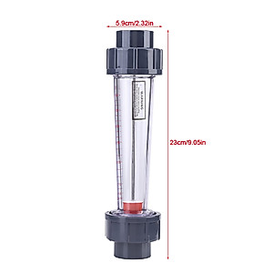 Oumefar Water Meter, Plastic Tube Type Water Meter LZS-25 Water Rotameter 300-3000L/H Water Liquid Meter Fit for DN25(1") Tube 4% Accuracy Class Liquid Flowmeter
