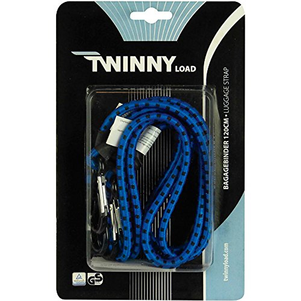 TWINNY-LOAD 627998015 Luggage Strap with Carbine Hooks, 8 mm x 120 cm