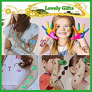 ZQFTZQ Glow In The Dark Temporary Tattoos for Kids,Mixed Style Luminous Temporary Tattoos Stickers Unicorn Butterfly Dinosaur Mermaid Face Temp for Girls Boys Glow Party Supplies Gifts Christmas Toys