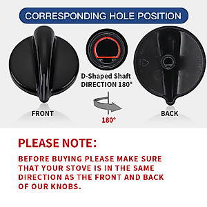 4 Pcs WB03T10236 Burner Control Knob, Gas Range Knobs Black for GE Range/Stove/Cooktop
