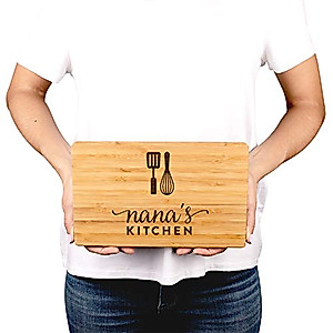 Andaz Press Laser Engraved Small Bamboo Wood Cutting Board, 9.5 x 6-inch, Nana's Kitchen, 1-Pack, Christmas Birthday Mother's Day Gift Present Ideas for Grandma Grandmother Nana