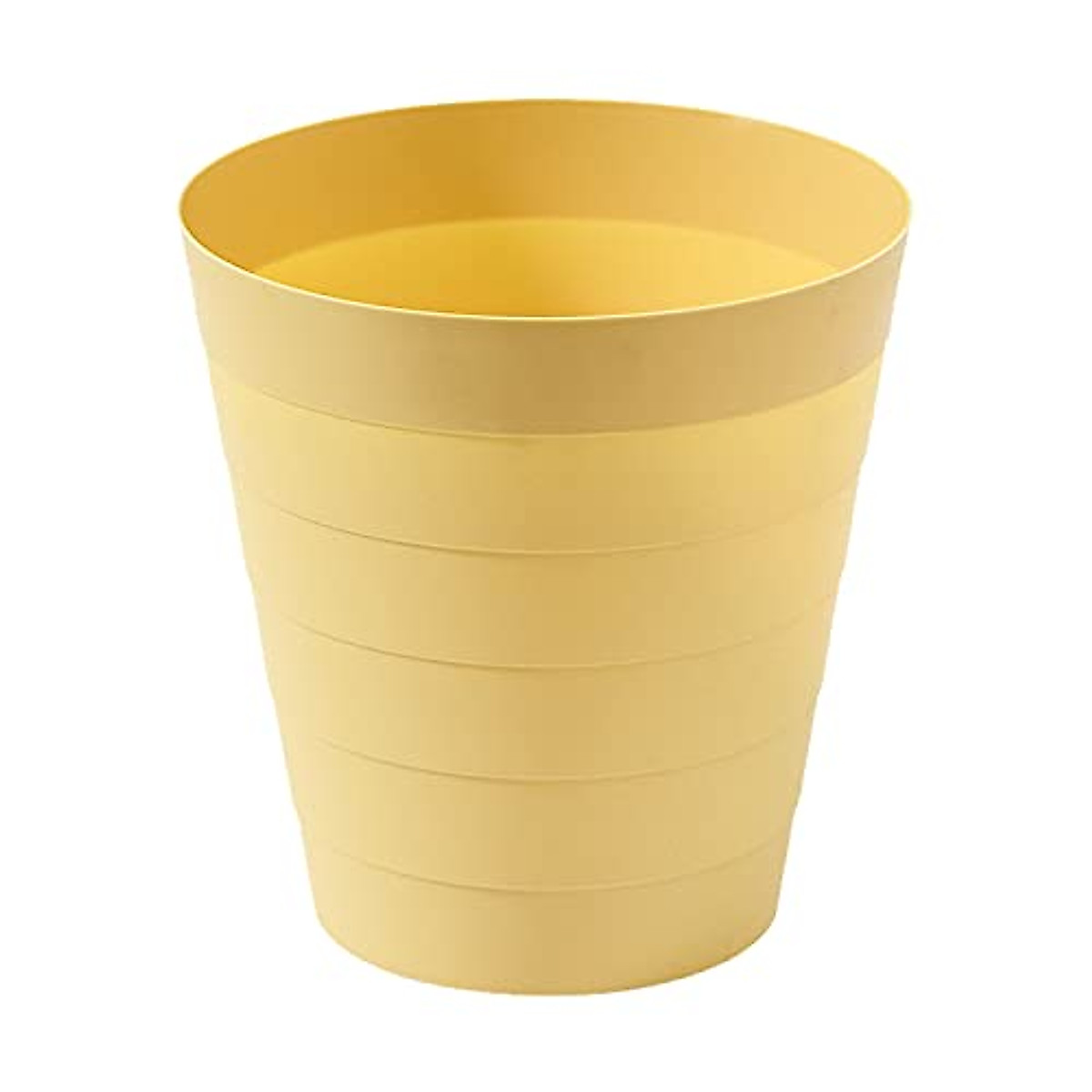 Round Stackable Plastic Large Volume Trash Can, Highly Elastic Wastebasket 9L Garbage Container Anti-Extrusion Tear Resistance Bin (Yellow)