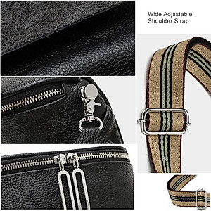 Fanny Packs for Women Soft Leather Chest Bag Shoulder Crossbody Purse with Strap Waist Bag, White