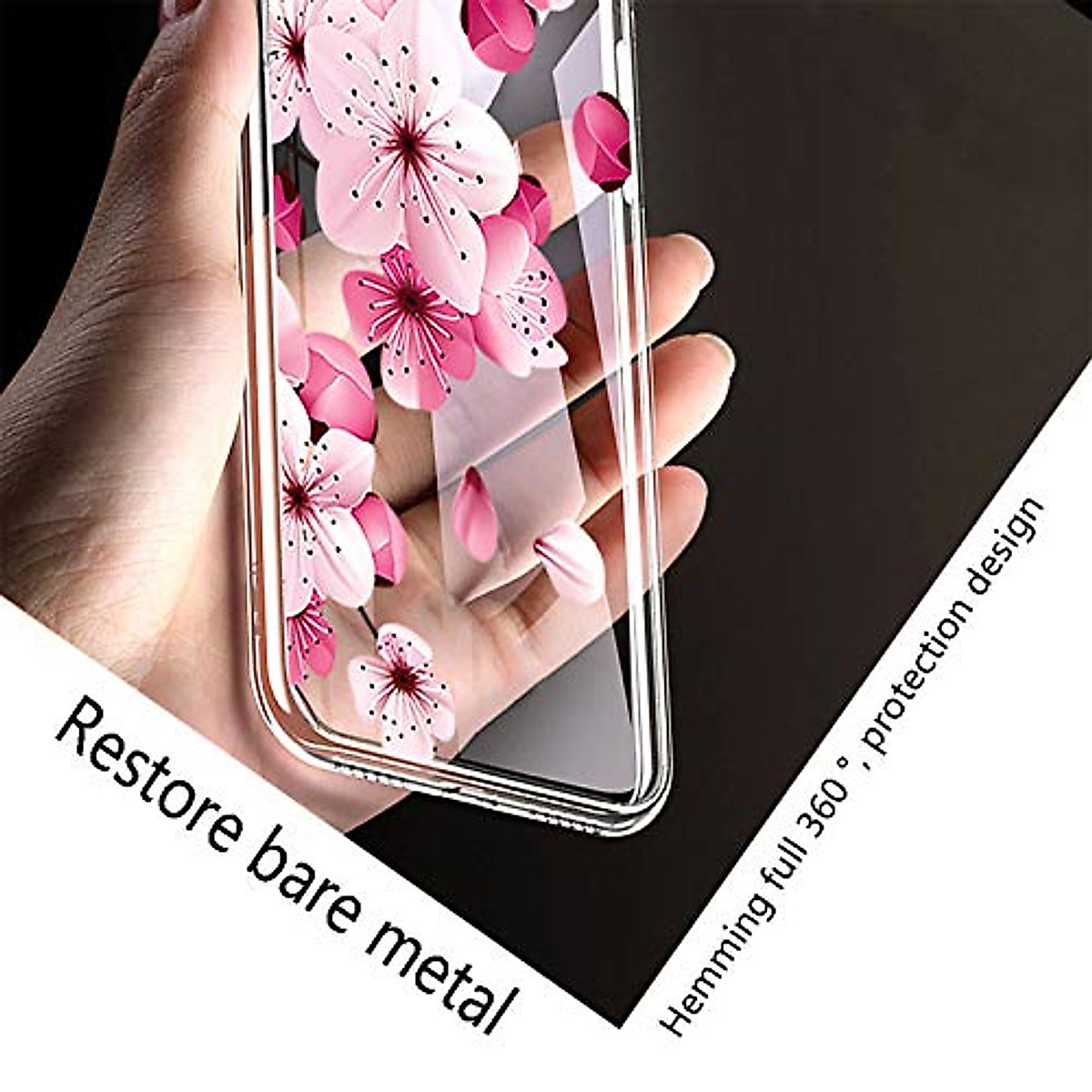 HHUAN Case for Oukitel C21 Pro (6.39 Inch) with Tempered Glass Screen Protector, Clear Soft Silicone Protective Cover Bumper Shockproof Phone Case for Oukitel C21 Pro - WM113