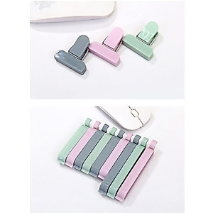 FENGZIZH Bag Clips for Food Storage, 12Pcs, Multicoloured, Reusable Plastic, Small, 2 Types & 3 Colors, Snacks, Coffee, Food & Sandwich