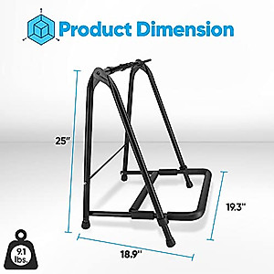 Pyle Foldable Universal Multi 3 Stand Portable Collapsible Instrument Floor Guitar Rack Holder w/Foam Padding-for Acoustic, Electric, Bass Guitar & Guitar Bag/Case PGST33,Black