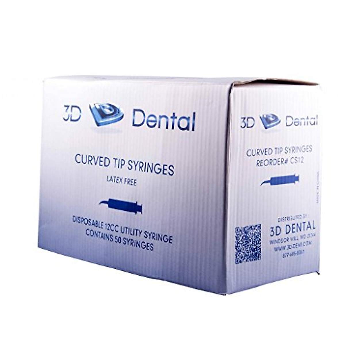 3D Dental CS12 US-12 Curved Tip Utility Syringe (Pack of 50)