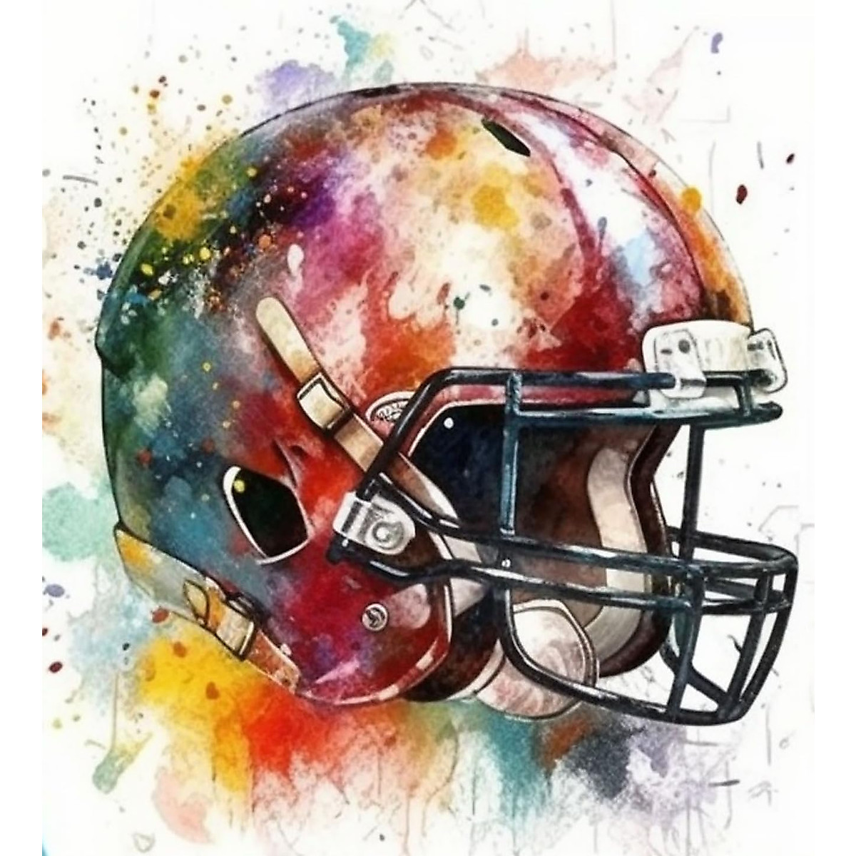 OfFsum Paint by Numbers for Adults and Kids DIY Painting Kit with 40X50cm Pre-Printed Textured Art Canvas Acrylic Paints & 3 Brushes Ideal for Beginners Art Football Helmet 4