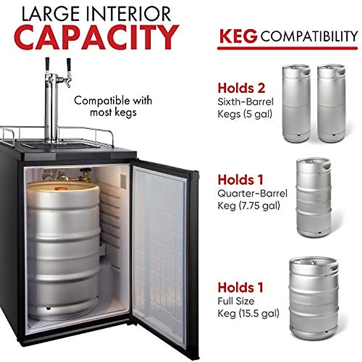 Kegco HBK209S-2 Keg Dispenser, stainless steel,2 Faucet without Kegs