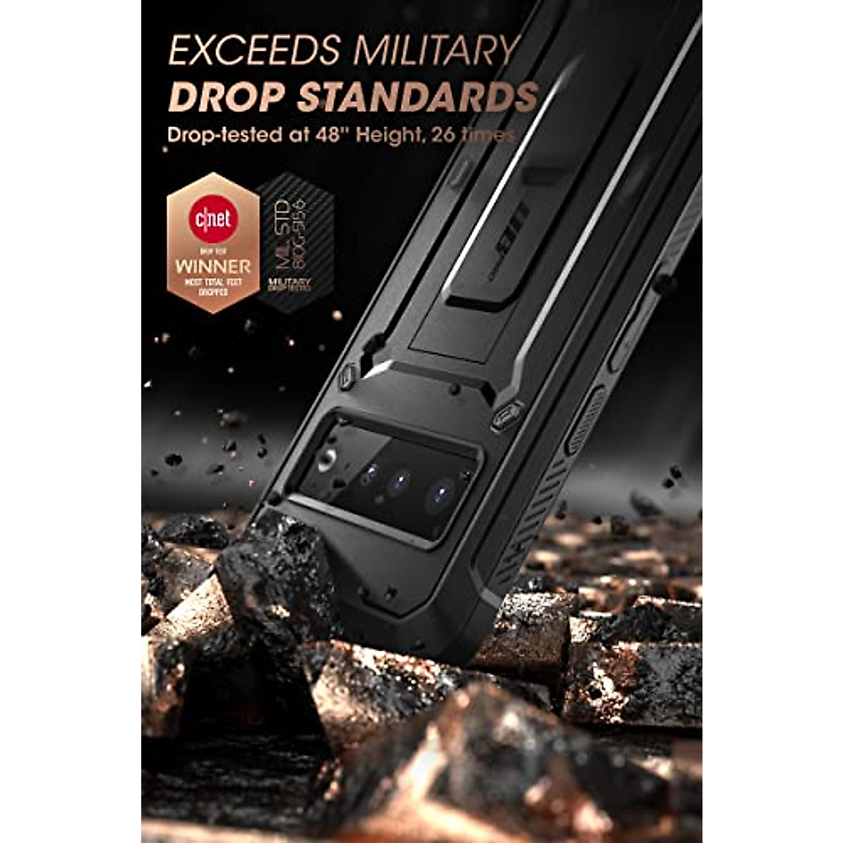 SUPCASE Unicorn Beetle Pro Full-Body Rugged Holster Case with Built-in Screen Protector for Google Pixel 6 Pro (2021), Black