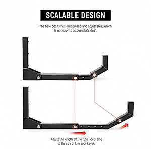 AA Products Inc. Kayak Wall Mount Storage Rack Storage Hanger Foldable Hooks Hanging Wall Frame for Kayaks, Paddleboard and Canoe, Set of 2