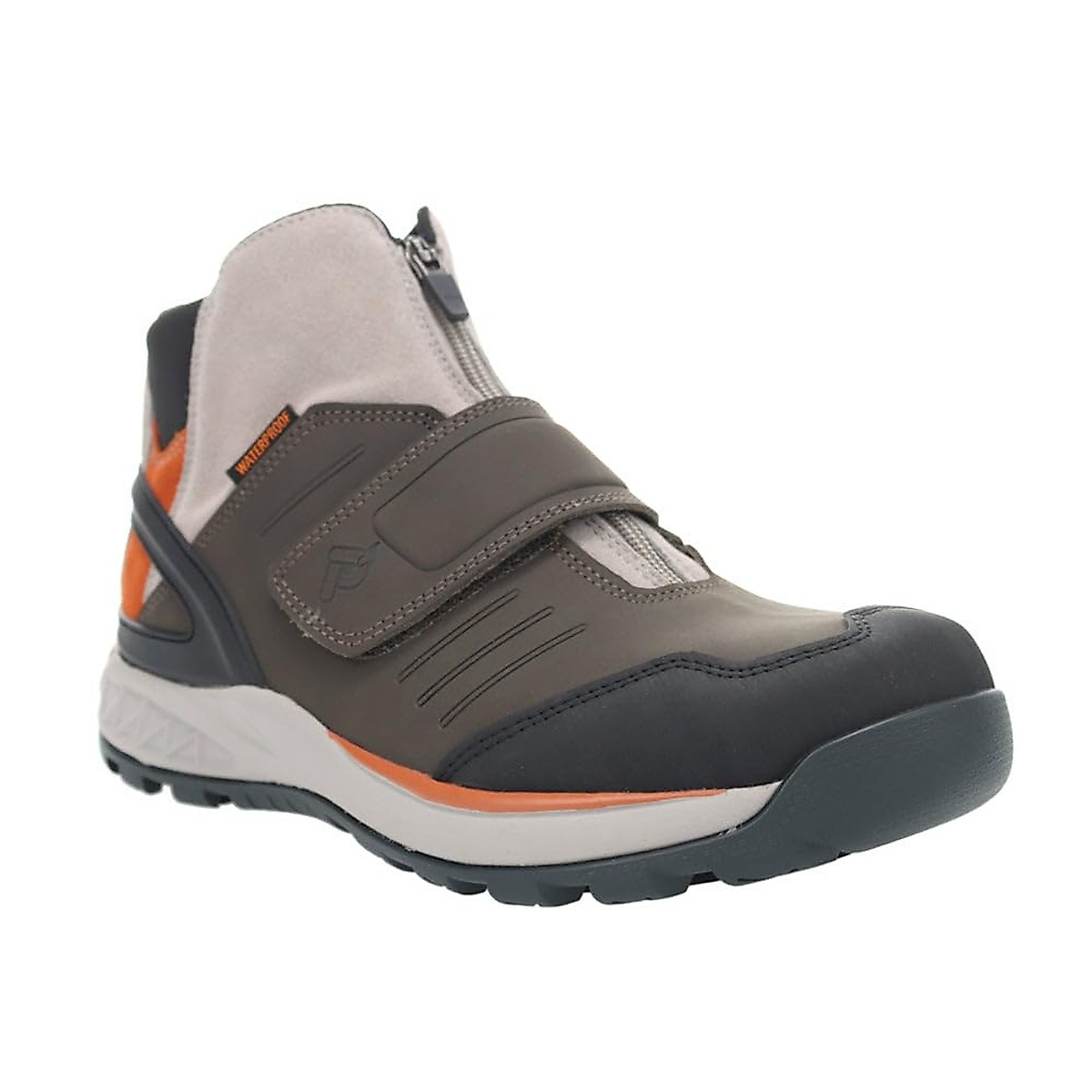 Propet Men's Valais Waterproof Hikers, Gunsmoke/Orange, 12 X-Wide US