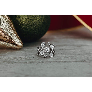 14K White Gold Moissanite by Charles & Colvard Fashion Galaxy Ring- size 7 3.15cttw DEW