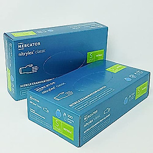 NITRYLEX Nitrile Medical Exam Gloves 1000/cs, Powder-Free, Latex-Free, Textured, Blue, S - SMALL, Disposable Examination Gloves, Strong & Flexible, 10 bx of 100 Nitrile Gloves