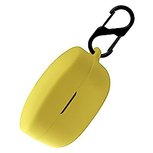 Geiomoo Silicone Carrying Case Compatible with Sony WF-1000XM4, Portable Scratch Shock Resistant Cover with Carabiner (Yellow)