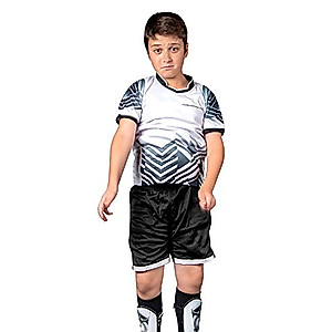 PAIRFORMANCE Soccer Jerseys for Kids, Soccer Shorts Boys Girls, Soccer Uniforms for Kids Sizes 4-15(sowhite-l)