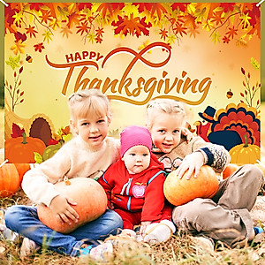 Thanksgiving Backdrop, Happy Thanksgiving Banner Thanksgiving Background, Thanksgiving Backdrops for Photography Party Decorations, 71 x 43 Inch