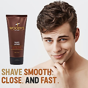 Woody's Shave Lather for Men, Rich and Creamy Shaving Foam, 6 Fl Oz