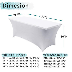 Custom Table Cloth Cover 8ft with Business Logo or Your Text Stretch Personalized Tablecloth Spandex Customize with Logo for Birthday Wedding Anniversary Tradeshow Events