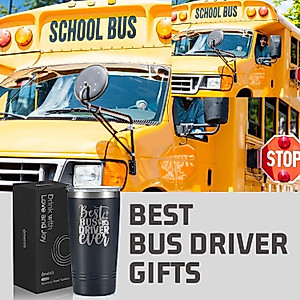 Onebttl School Bus Driver Appreciation Gifts for Women, Men - World's Best Bus Driver - 20oz/590ml Stainless Steel Insulated Tumbler - Thank you Gifts for School Bus Driver （Black）