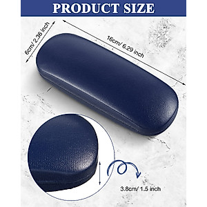 Frienda 3 Pieces Hard Glasses Case Reading Eyeglass Case Protective Sunglasses Case with Cleaning Cloth for Men Women Unisex(Blue, Brown, Black)