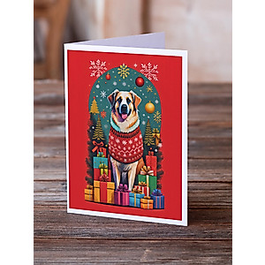 Caroline's Treasures DAC3029GCA7P Anatolian Shepherd Dog Holiday Christmas Greeting Cards Pack of 8 Blank Cards with Envelopes Whimsical A7 Size 5x7 Blank Note Cards