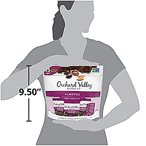 Orchard Valley Harvest Dark Chocolate Almonds, 1 Ounce Bags (Pack of 15), Gluten Free, Non-GMO, No Artificial Ingredients
