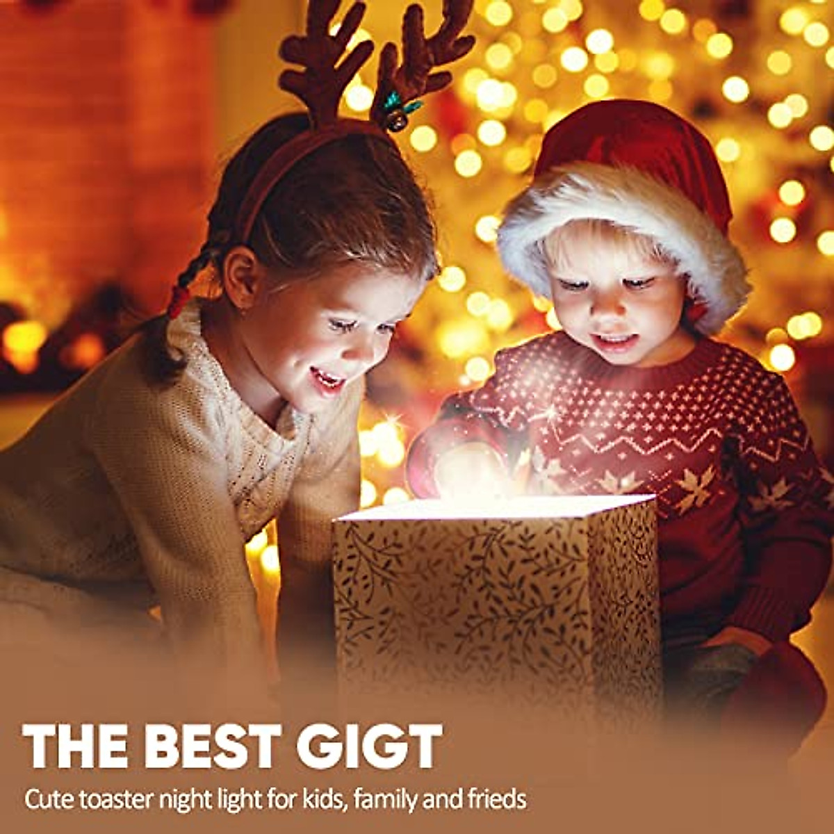 Cute Night Light, Kawaii Toast Night Lamp for Desk Decor, Table, Baby Nursery and Bedroom Room Decor Aesthetic, Dimmable Rechargeable Toaster Bread Lamp Gifts for Teens, Kids, Girls and Boys, Green