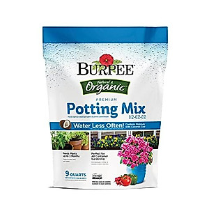 Burpee, 9 Quarts | Premium Organic Potting Natural Soil Mix Food Ideal for Container Garden-Vegetable, Flower & Herb Use for Indoor Outdoor Plant