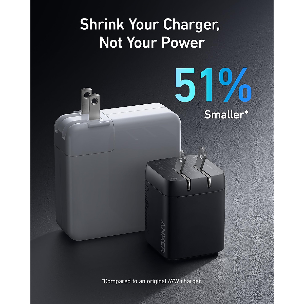 Anker Prime 67W USB C Charger, Anker GaN 3-Port Compact Fast PPS Wall Charger, For MacBook Pro/Air, Pixelbook, iPad Pro, iPhone 15/14/Pro, Galaxy S23/S22, Note20, Pixel, Apple Watch