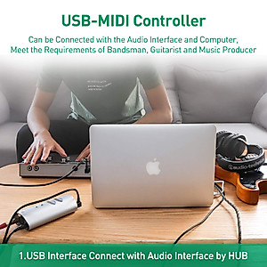 MIDI Foot Controller，MeloAudio Guitar Floor Multi-Effects Portable USB MIDI Foot Controller with 10 Foot Switches，2 Expression Pedal Jacks and 8 Host Presets