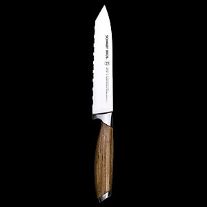 Schmidt Brothers - Bonded Teak, 6" Double Edge Utility Knife, High-Carbon German Stainless Steel Multipurpose Kitchen Cutlery