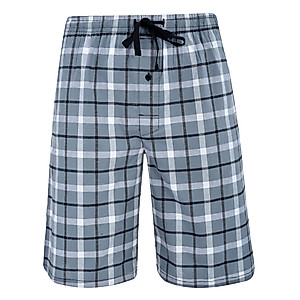 Hanes Men's Big Men's Woven Stretch Pajama Shorts 2 Pack Grey Black X-Large