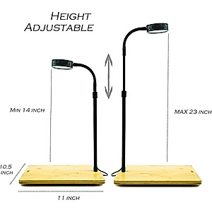 HIRO AQUATICS Height Adjustable Full Spectrum Nano LED Light, fits Nano Tanks, Wabi kusa, Potted Plants, Betta Tanks(9W)