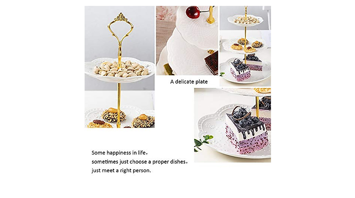 3-Tier White Dessert Stands Set - Perfect for Events